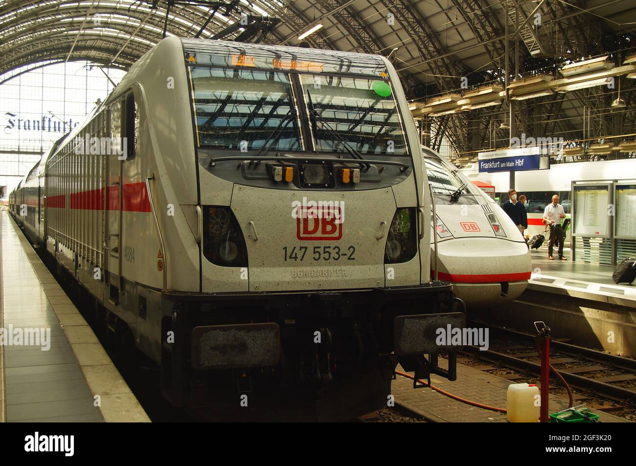 FRANKFURT, GERMANY - Aug 20, 2021: An Intercity has reached Frankfurt ...