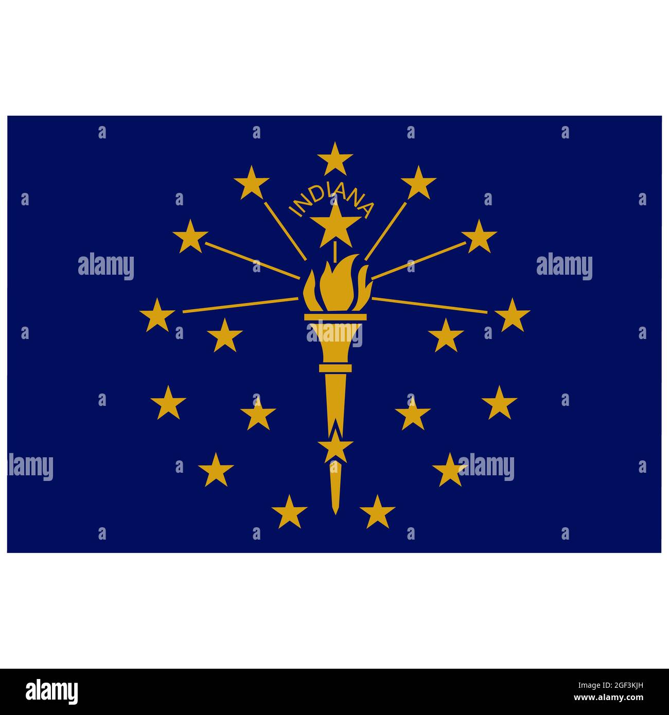 Indiana flag on white background. Indiana State flag sign. flag of ...