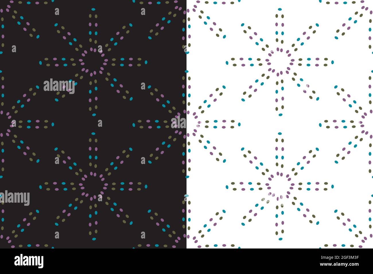 Dot shapes geometrical floral seamless pattern. Circle, chaotic ...