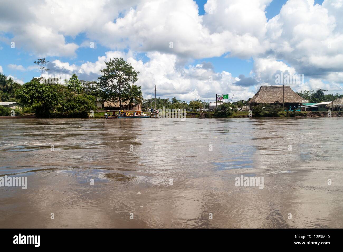 NAPO, ECUADOR - JULY 7, 2015: Village by river Napo, Ecuador Stock ...