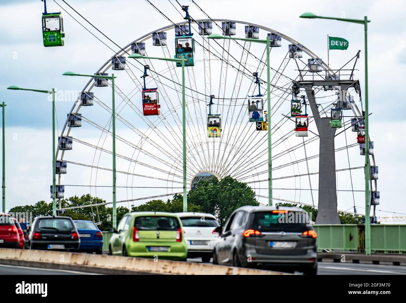 Rhine cable car, cabin above the Rhine, Ferris wheel at the zoo ...