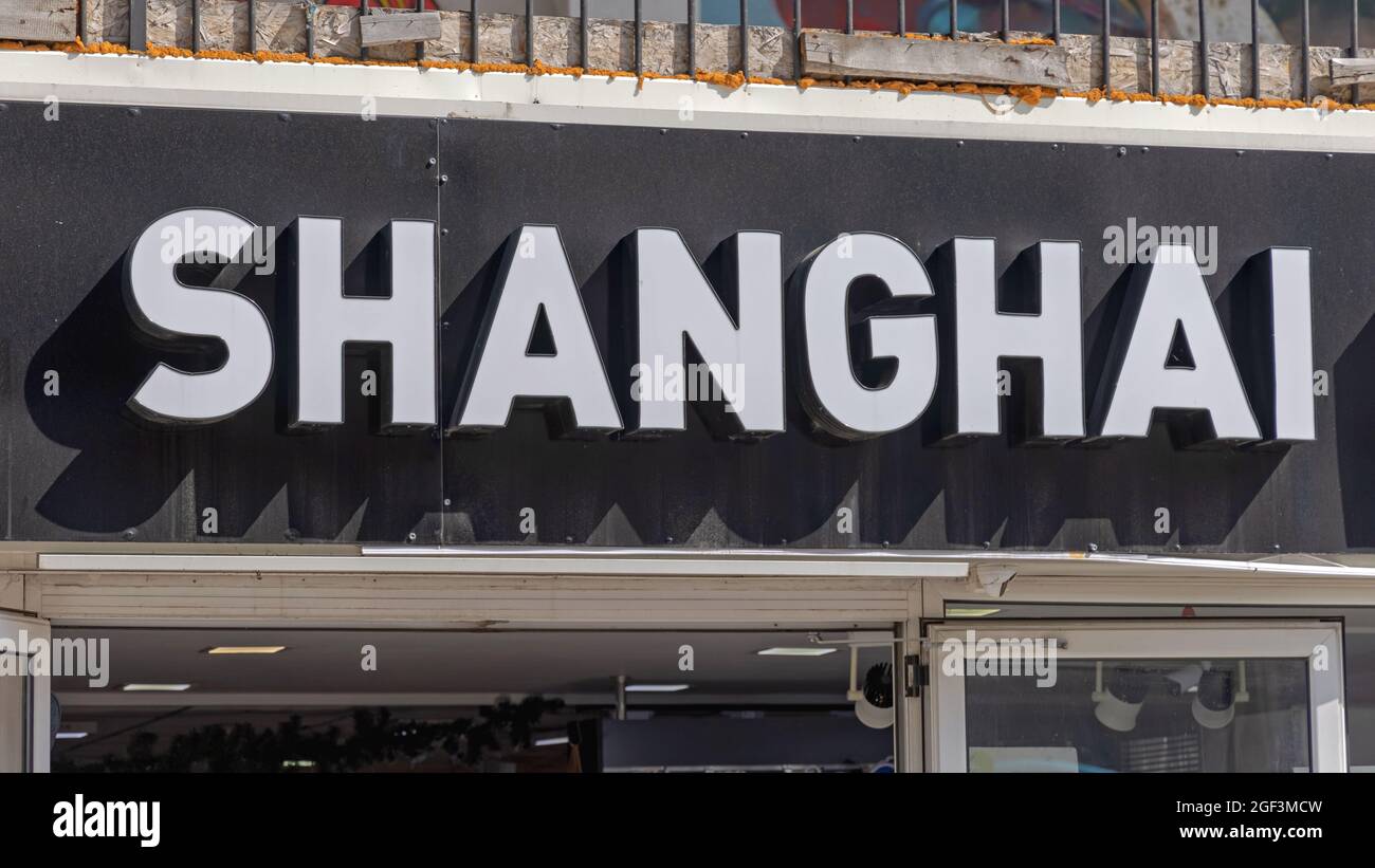 Big 3d Sign White Letters Shanghai City Stock Photo - Alamy