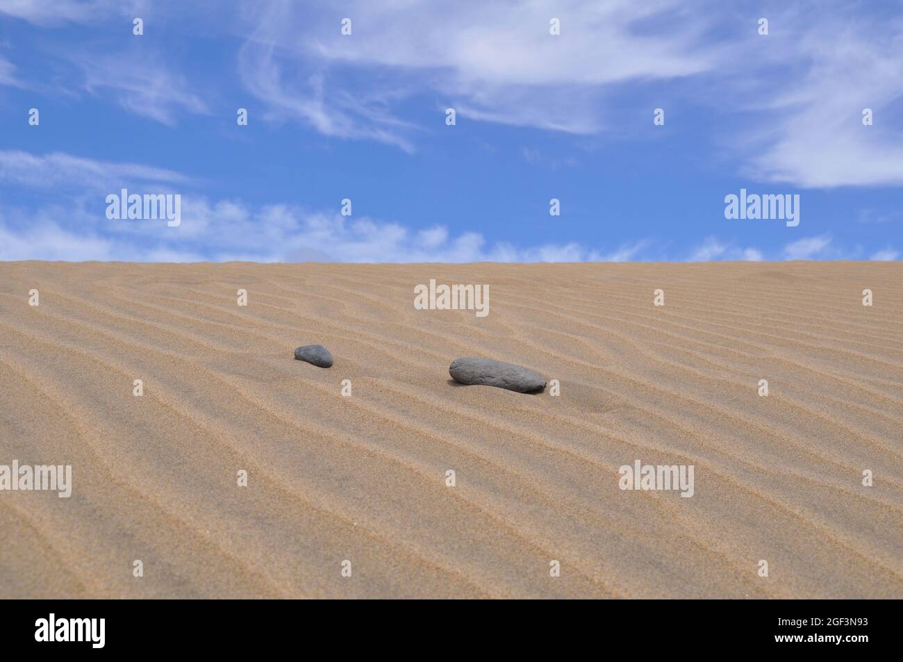 two stones in the sand dunes Stock Photo - Alamy