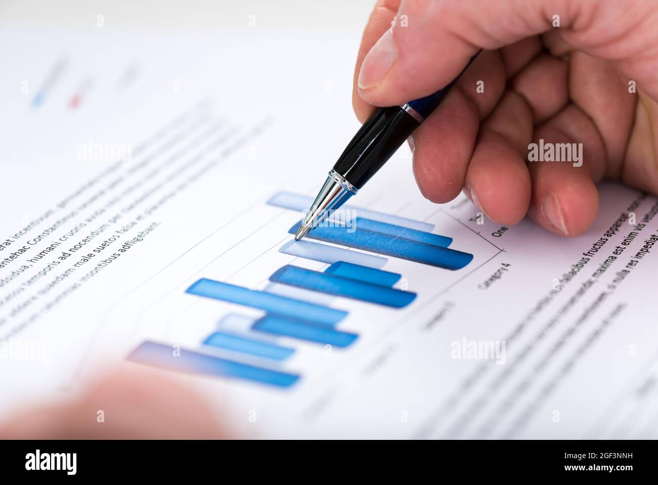 Graphic analysis, closeup (random latin dummy text used Stock Photo - Alamy