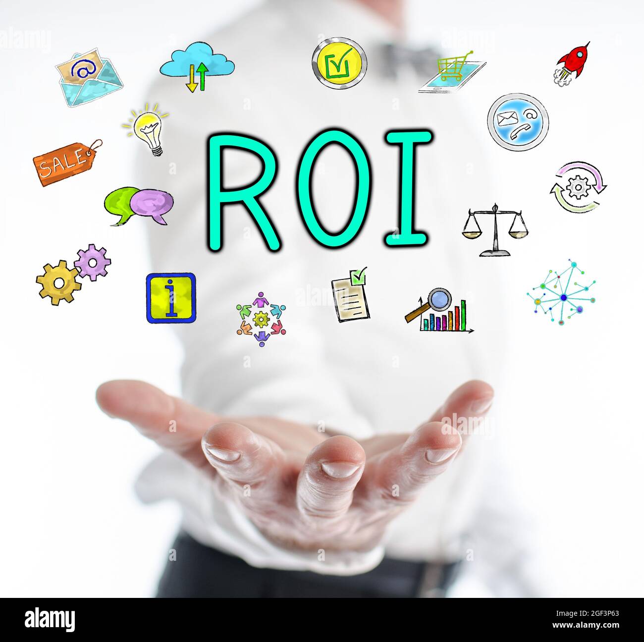 Roi concept levitating above a hand of a man Stock Photo - Alamy