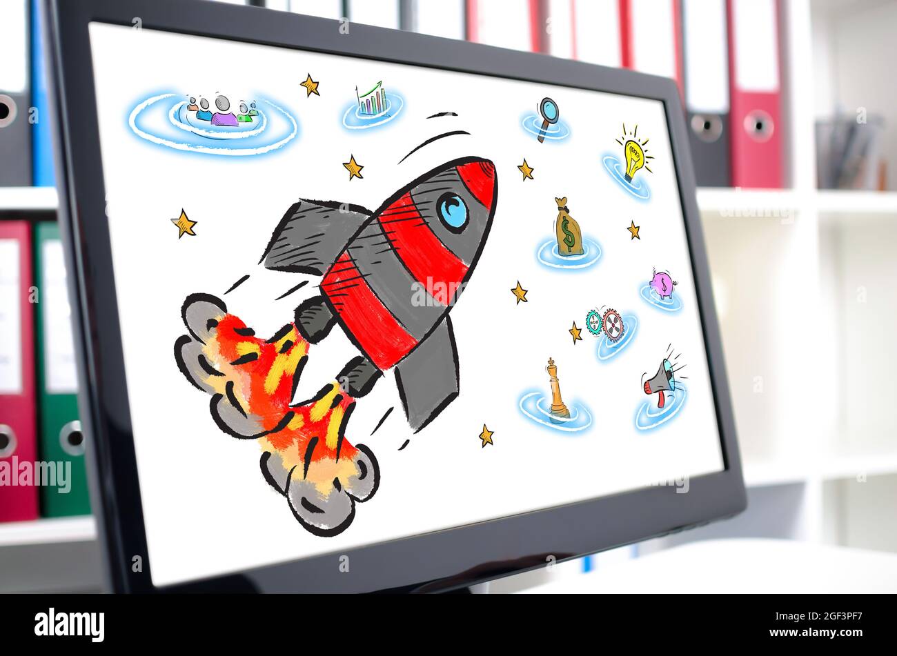 Business success concept shown on a computer screen Stock Photo - Alamy