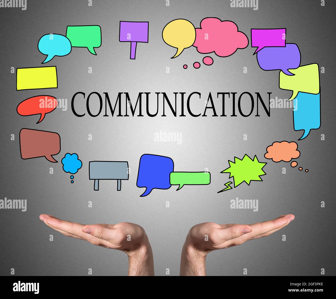 Open hands sustaining communication concept Stock Photo - Alamy