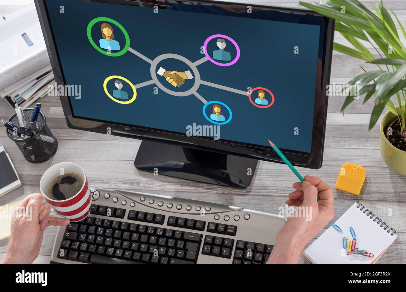 Collaboration concept on a computer screen Stock Photo - Alamy