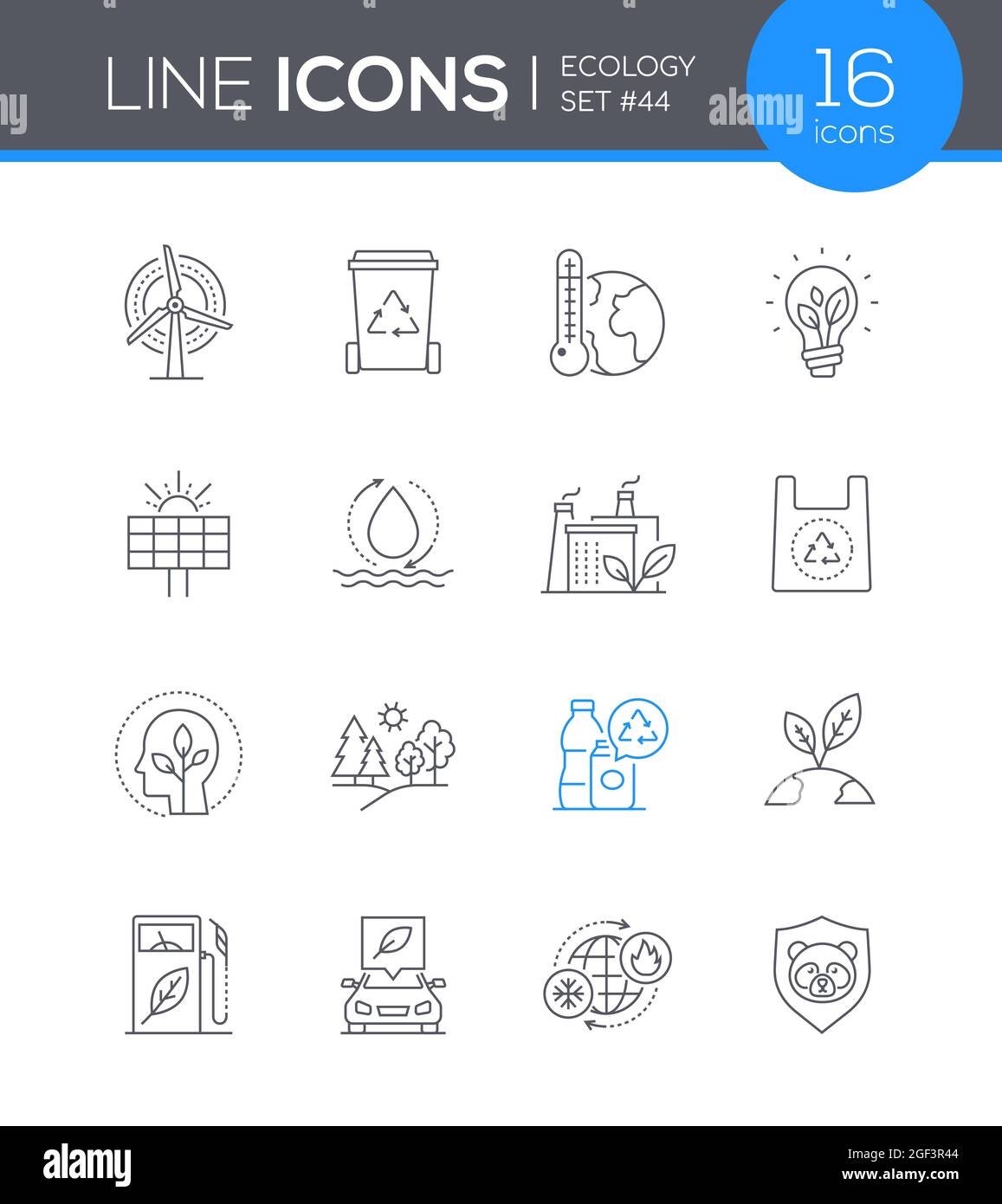 Ecology - modern line design style icon set. Neat images with idea of ...