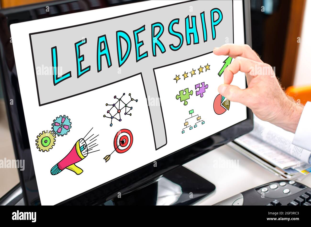 Leadership concept shown on a computer screen Stock Photo - Alamy