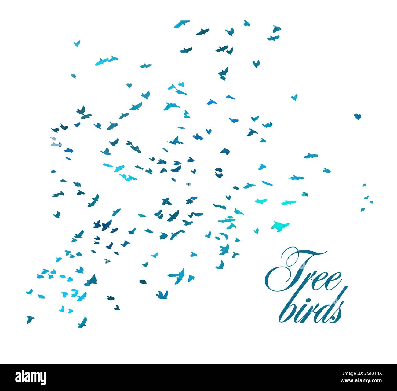 A flock of blue birds. Vector illustration Stock Vector Image & Art - Alamy