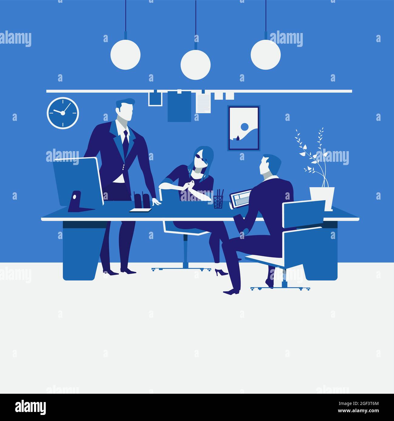 Work scheduling concept vector illustration in flat design Stock Vector ...