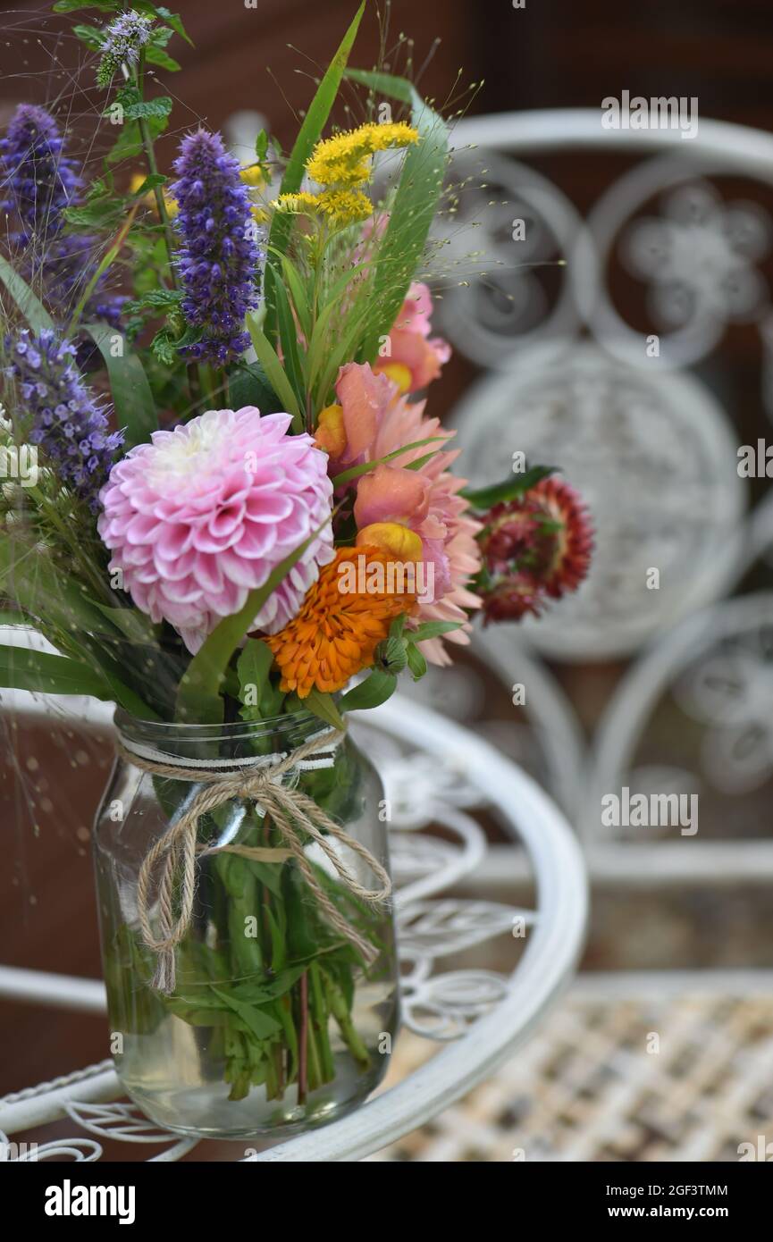 Colourful outdoor flowers Stock Photo - Alamy