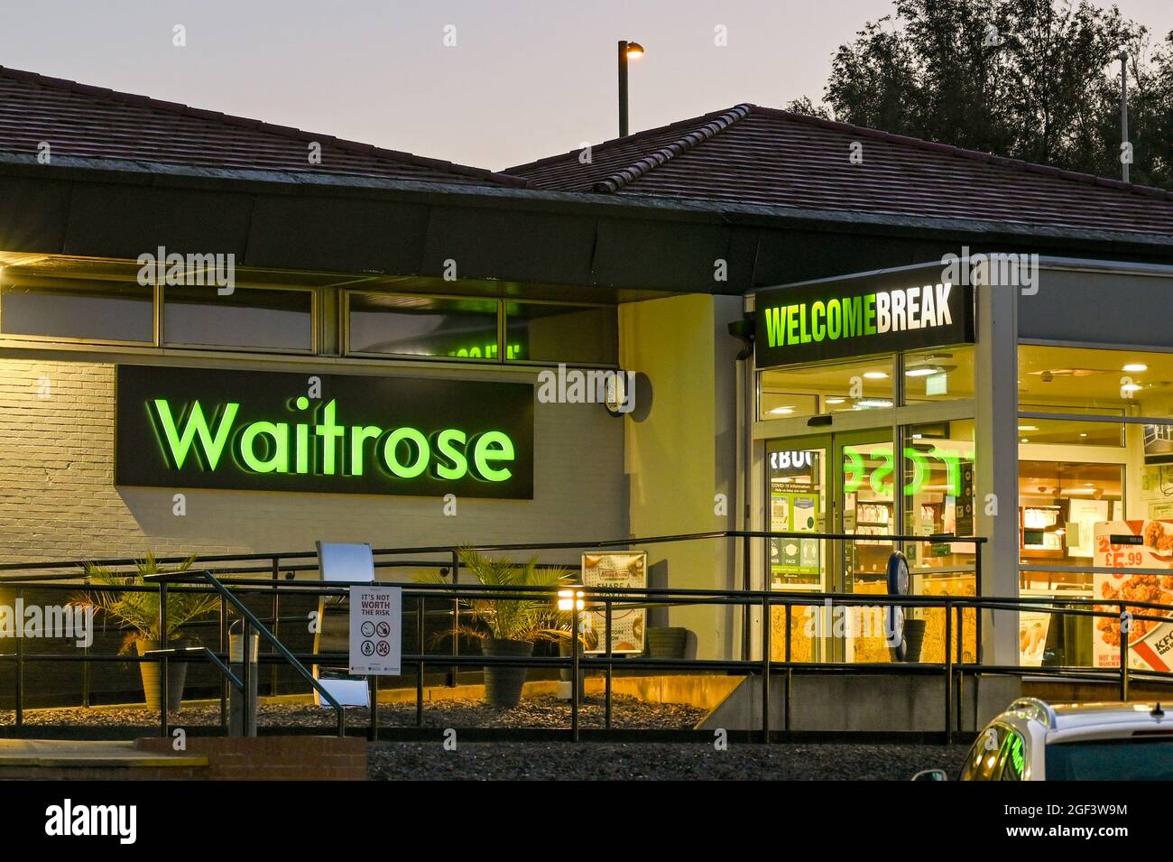 Oxford, England - June 2021: Waitrose store at dusk at the Welcome ...