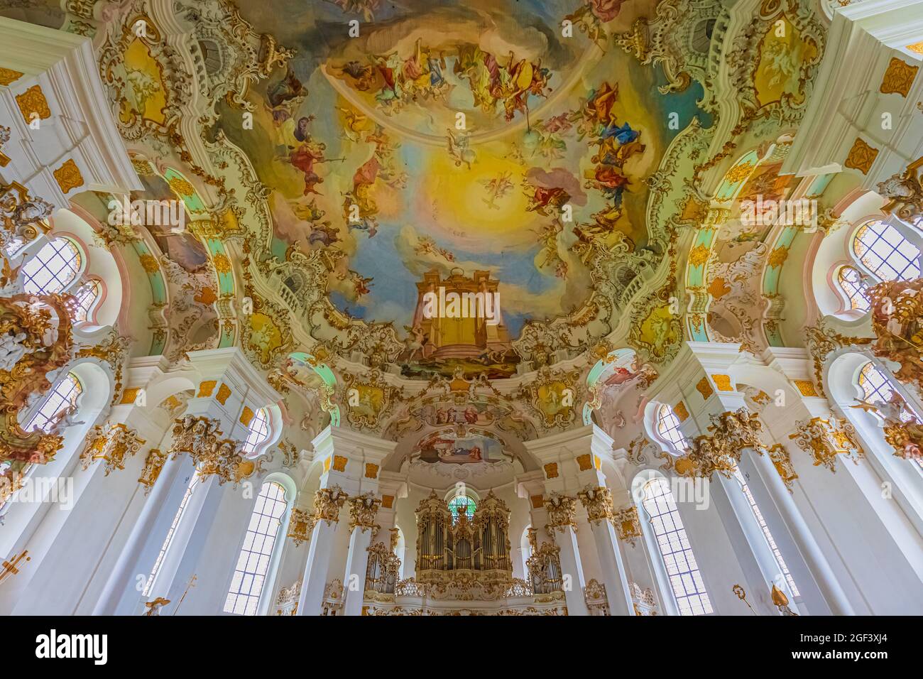 Interior of the Wieskirche. The Pilgrimage Church of Wies (German ...