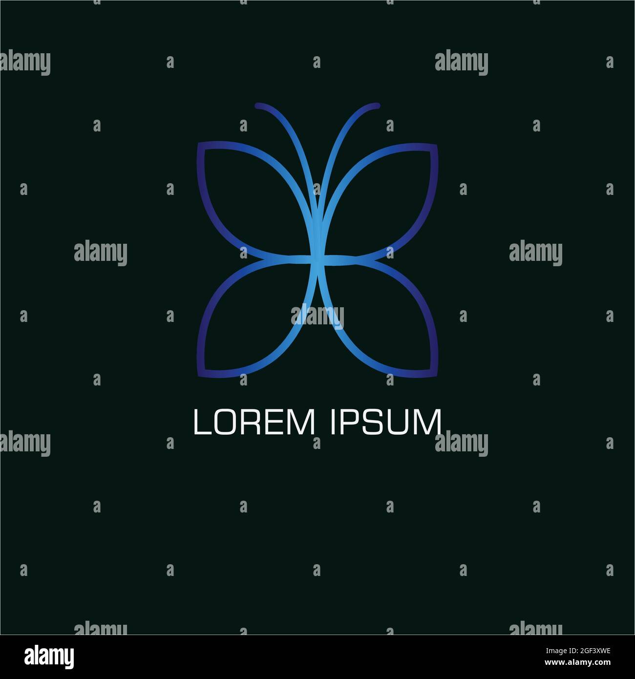 vector logo design butterfly with a light blue gradient, the logo can ...