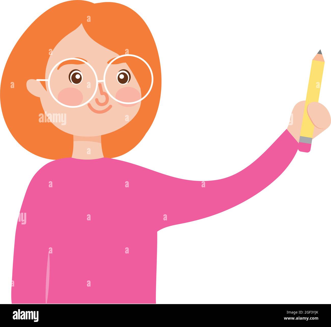 Positive cute girl holding Stock Vector Images - Alamy