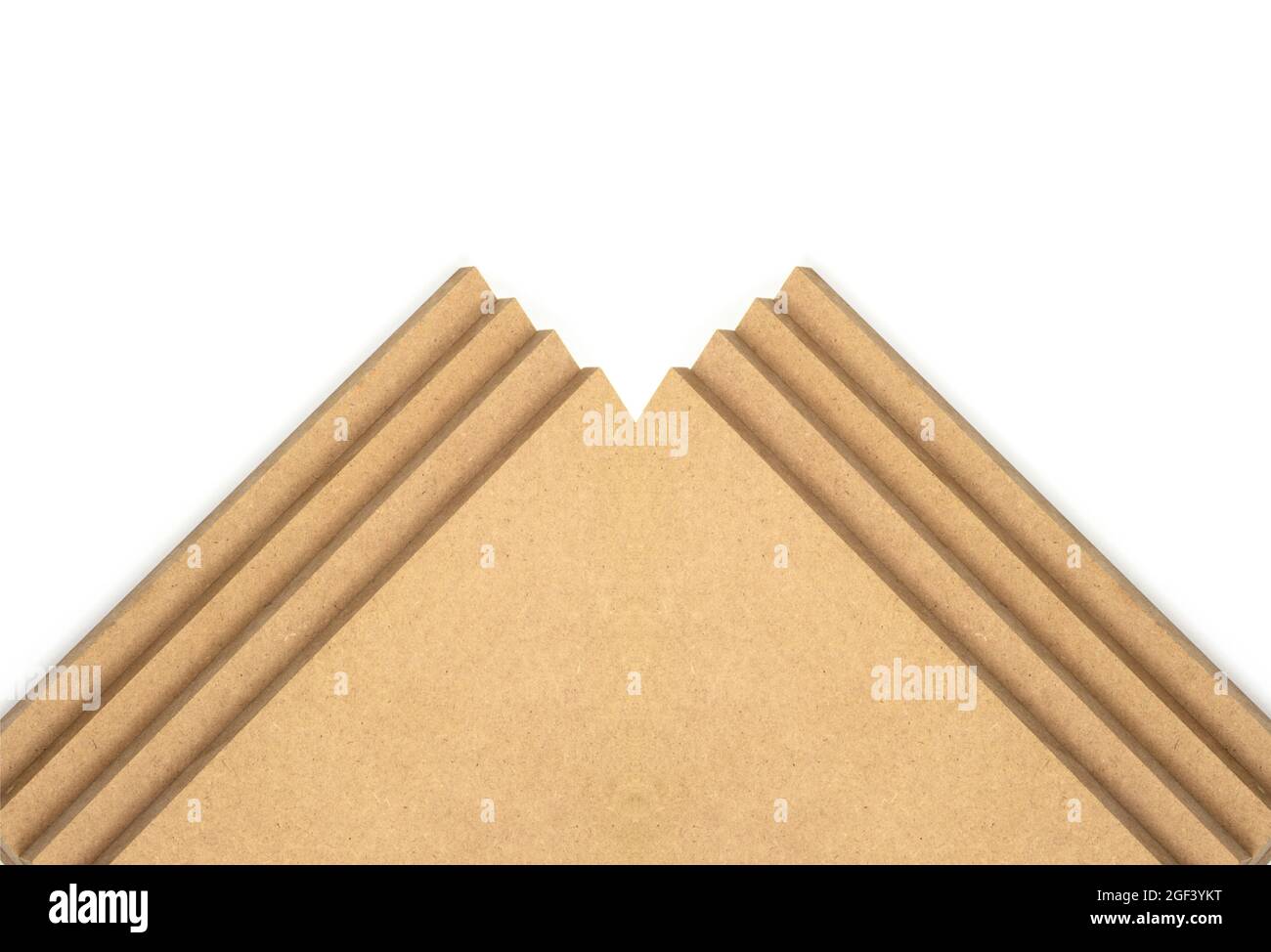 Mdf - brown wooden boards on a white background Stock Photo - Alamy