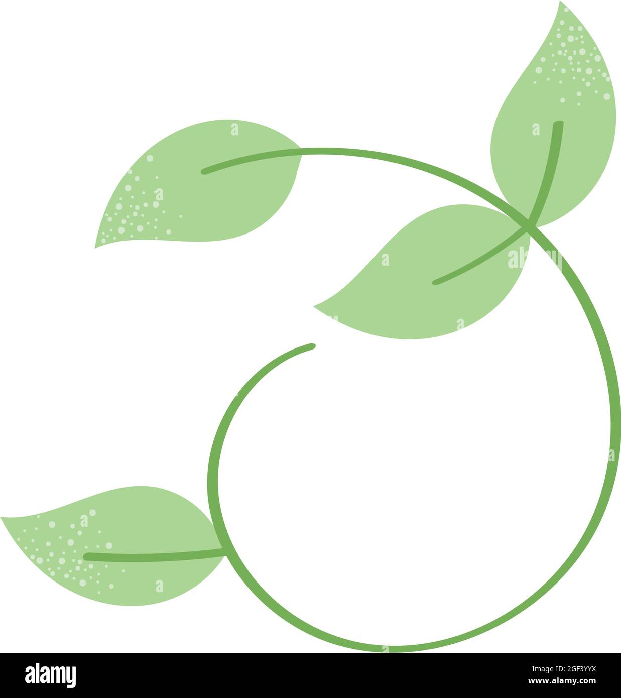 spiral branch with leaves on white background Stock Vector Image & Art ...