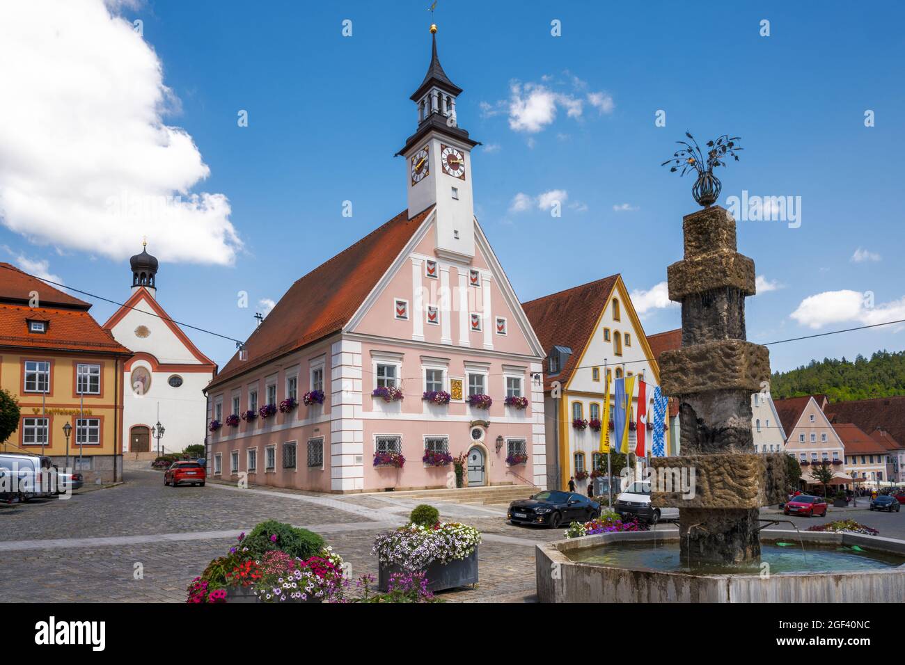 GREDING, GERMANY - JULY 18: Historic town hall of Gredning, Germany on ...