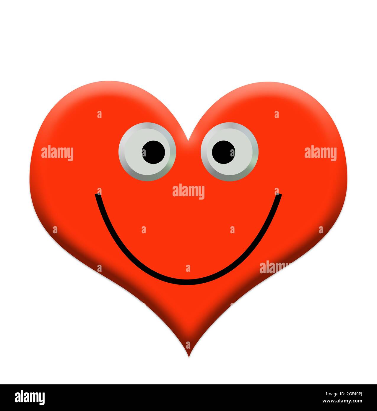 Heart with a laughing face, 3D illustration Stock Photo - Alamy