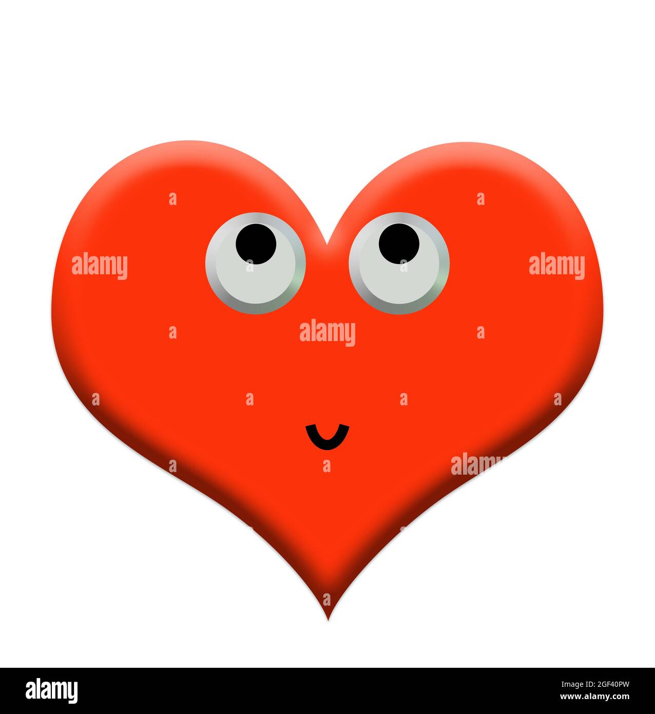 Heart with face, 3d illustration Stock Photo - Alamy