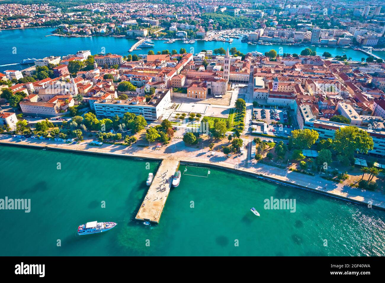 City of Zadar historic peninsula roman architecture aerial view ...