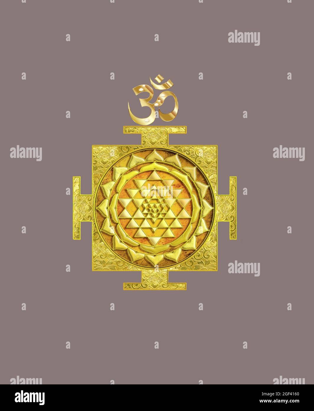 Spiritual background for meditation with sri yantra and om symbol ...