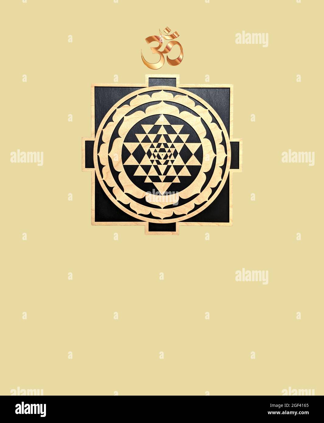 Spiritual background for meditation with sri yantra and om symbol ...