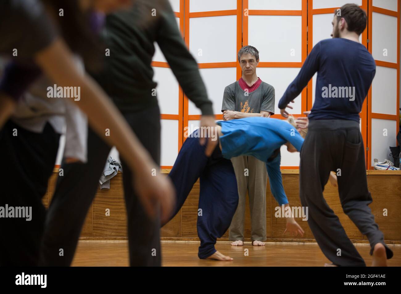 several dancers move in contact improvisation performance Stock Photo ...