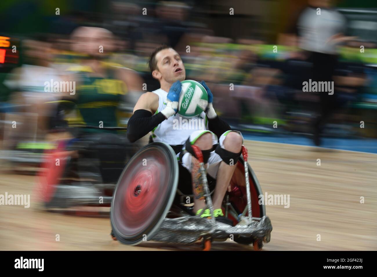 Wheelchair Rugby , between the Brazil x Australia teams , in the ...