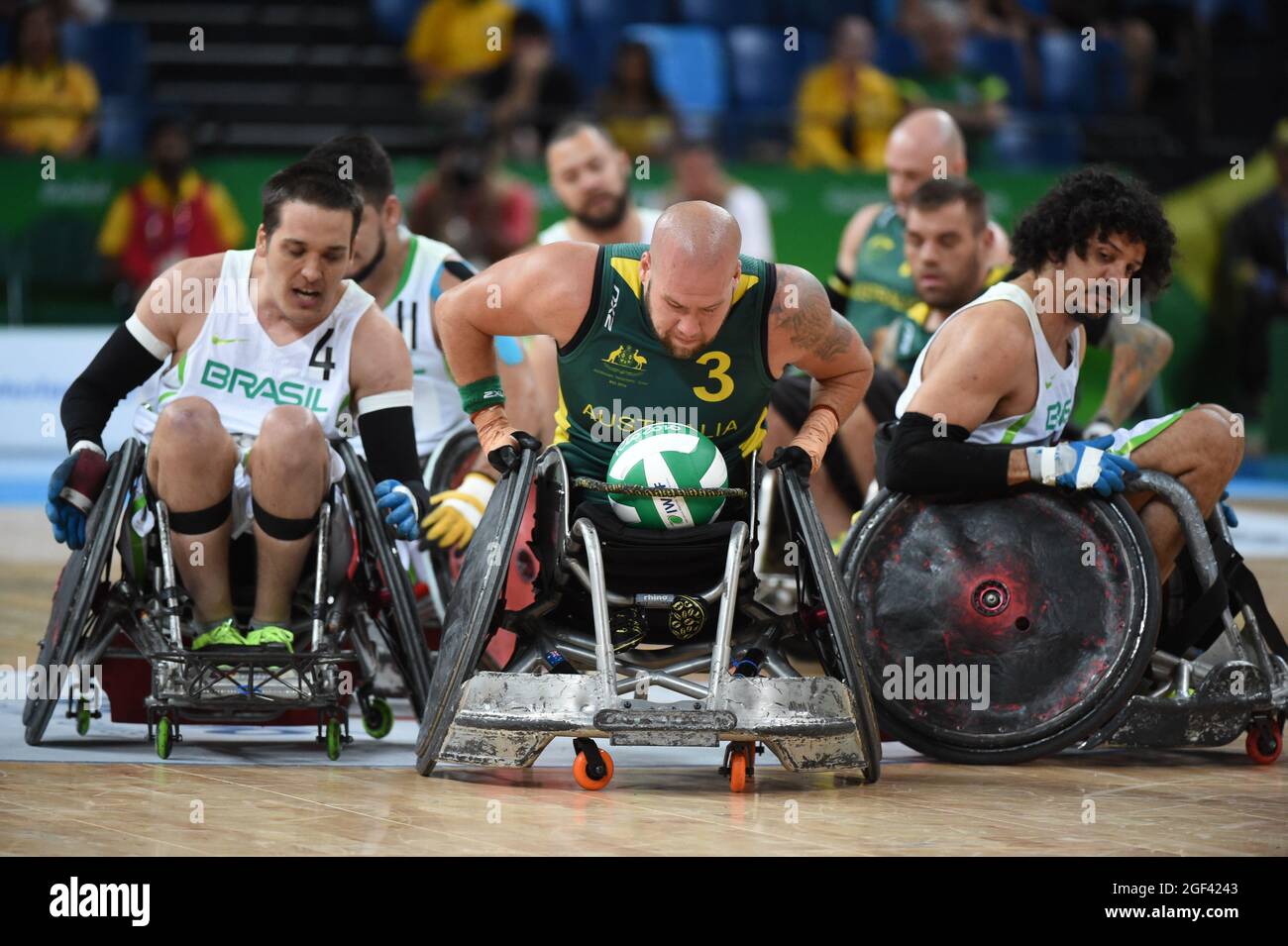 Wheelchair Rugby , between the Brazil x Australia teams , in the ...