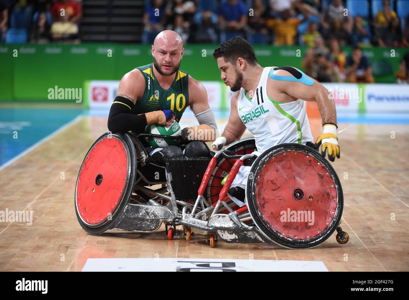 Wheelchair Rugby , between the Brazil x Australia teams , in the ...