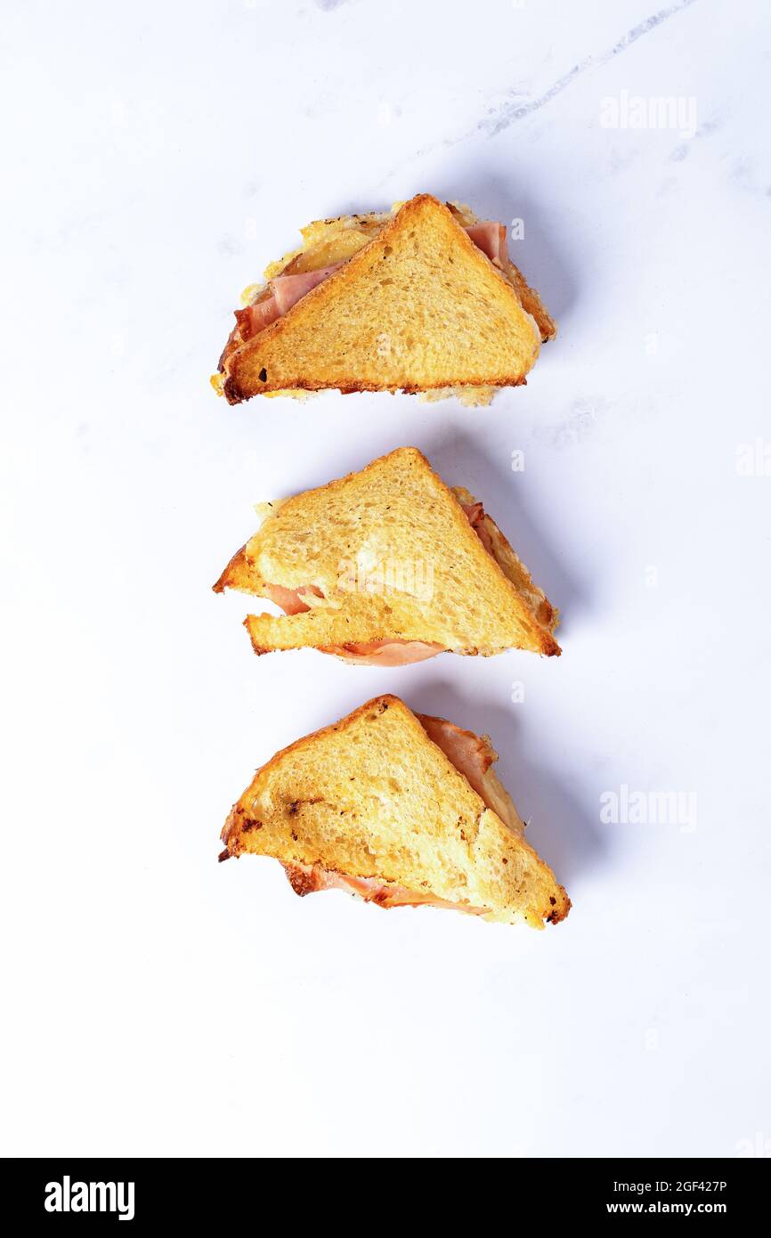 Delicious sandwiches with natural organic bread, eggs, herbs and spices ...