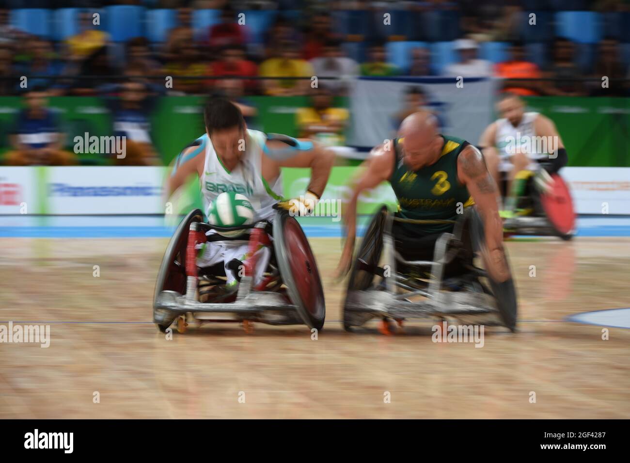 Wheelchair Rugby , between the Brazil x Australia teams , in the ...