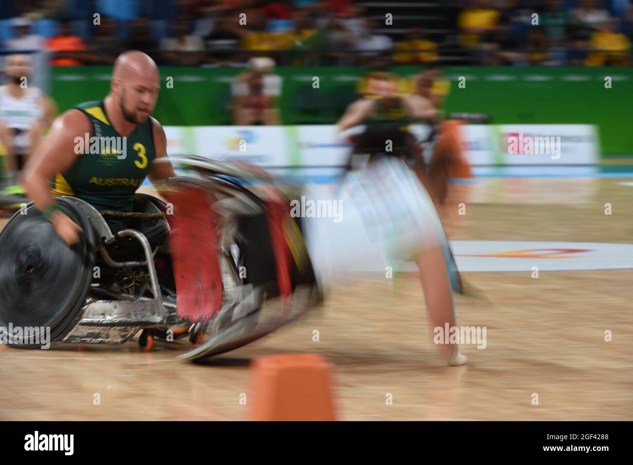 Wheelchair Rugby , between the Brazil x Australia teams , in the ...