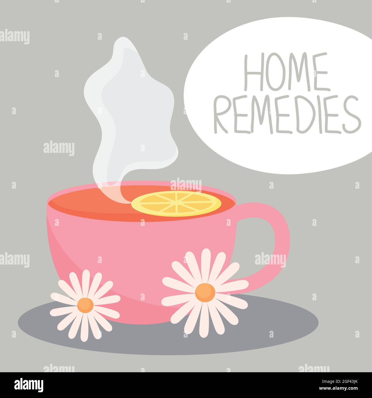 home remedies illustration with chamomile tea Stock Vector Image & Art ...