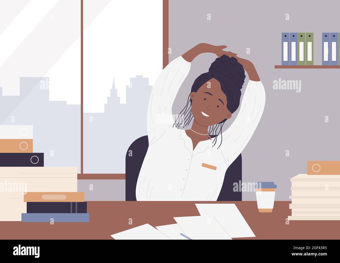 Woman stretching after workout Stock Vector Images - Alamy