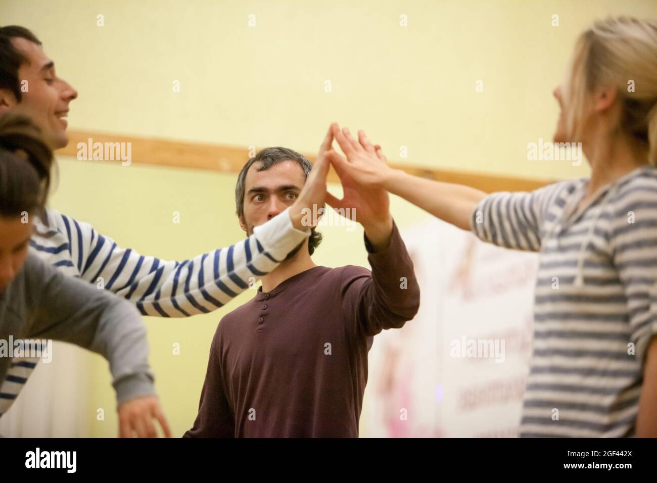 several dancers move in contact improvisation performance Stock Photo ...