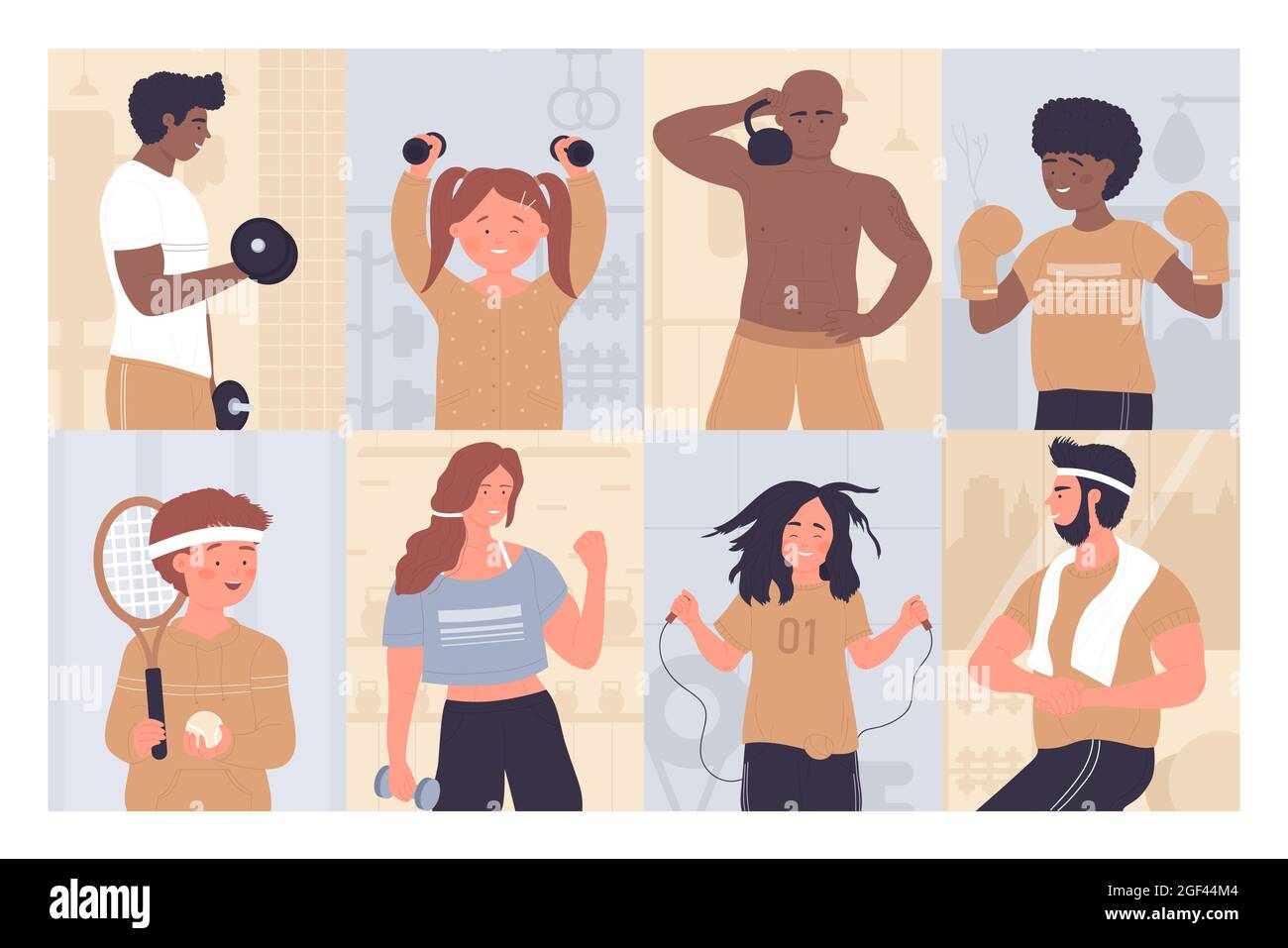 Cartoon Healthy People