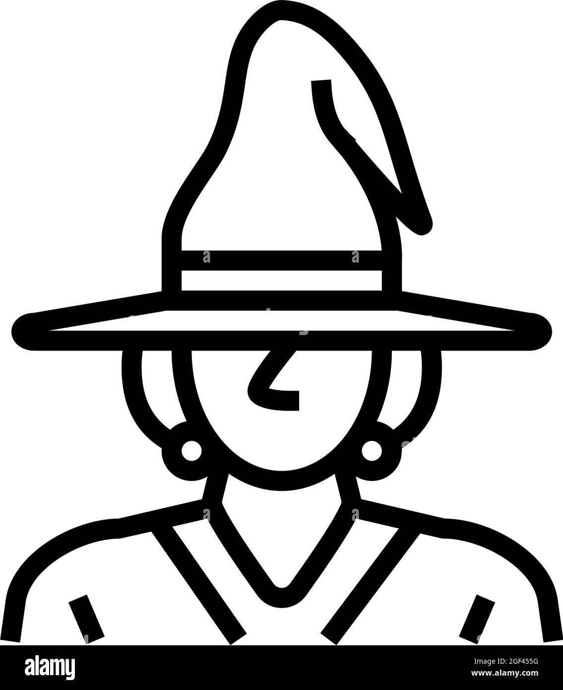 witch halloween line icon vector illustration Stock Vector Image & Art ...