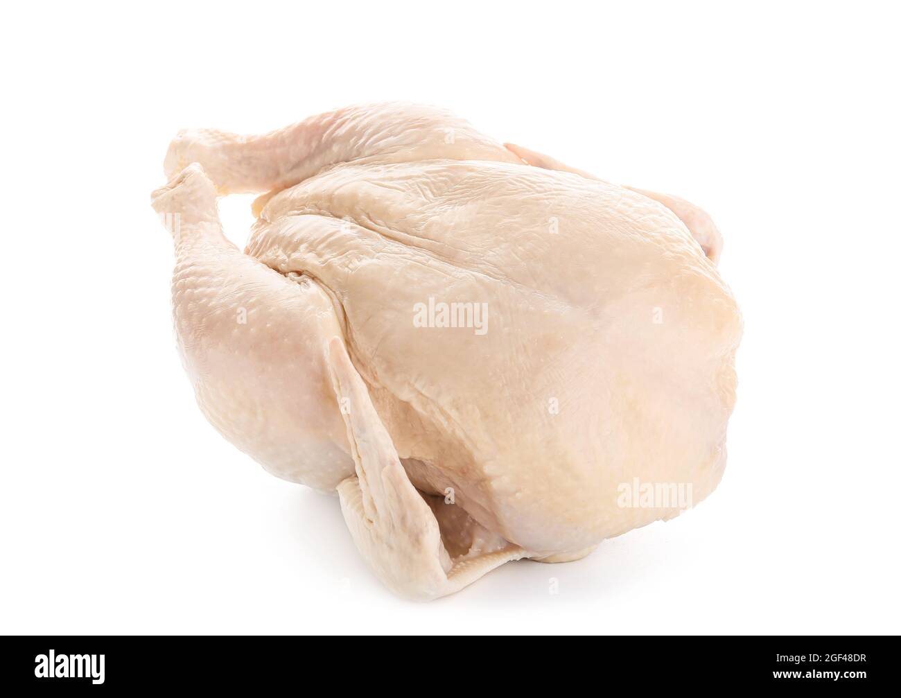 Whole raw chicken on white background Stock Photo - Alamy