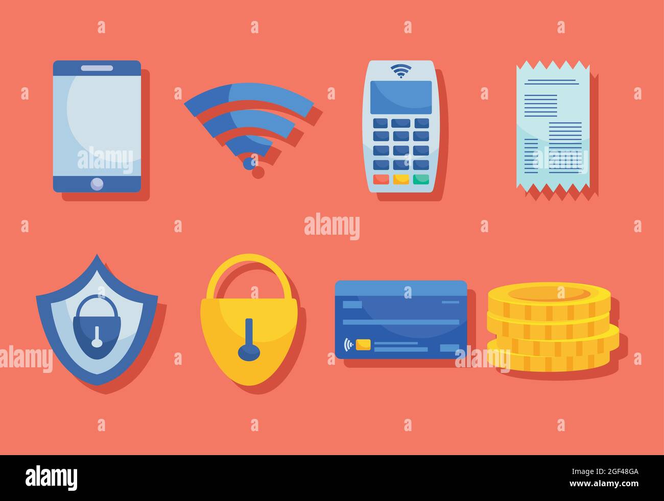 contactless payment icon set design Stock Vector Image & Art - Alamy