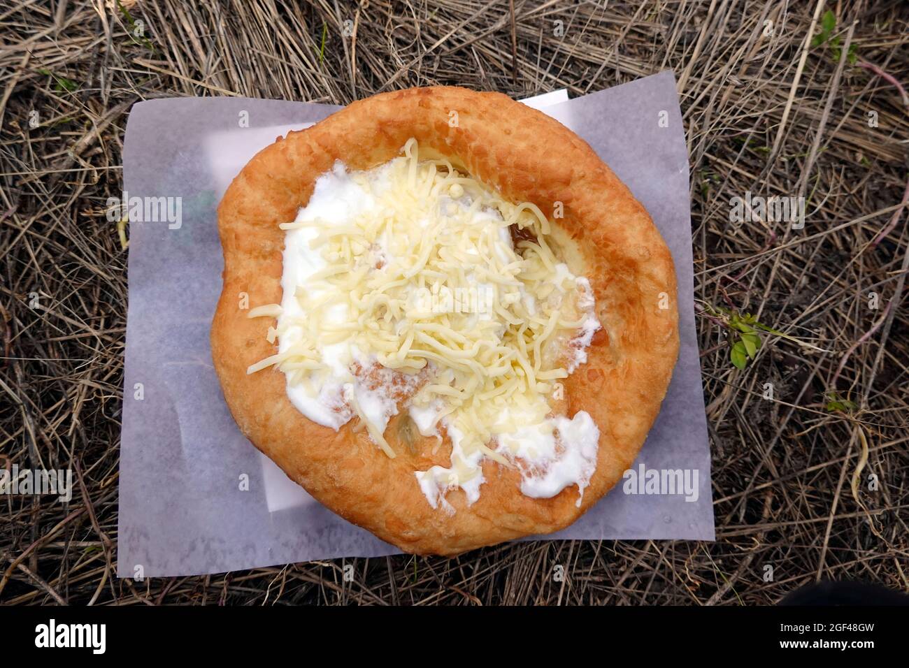 Lángos, typical Hungarian street food Stock Photo - Alamy