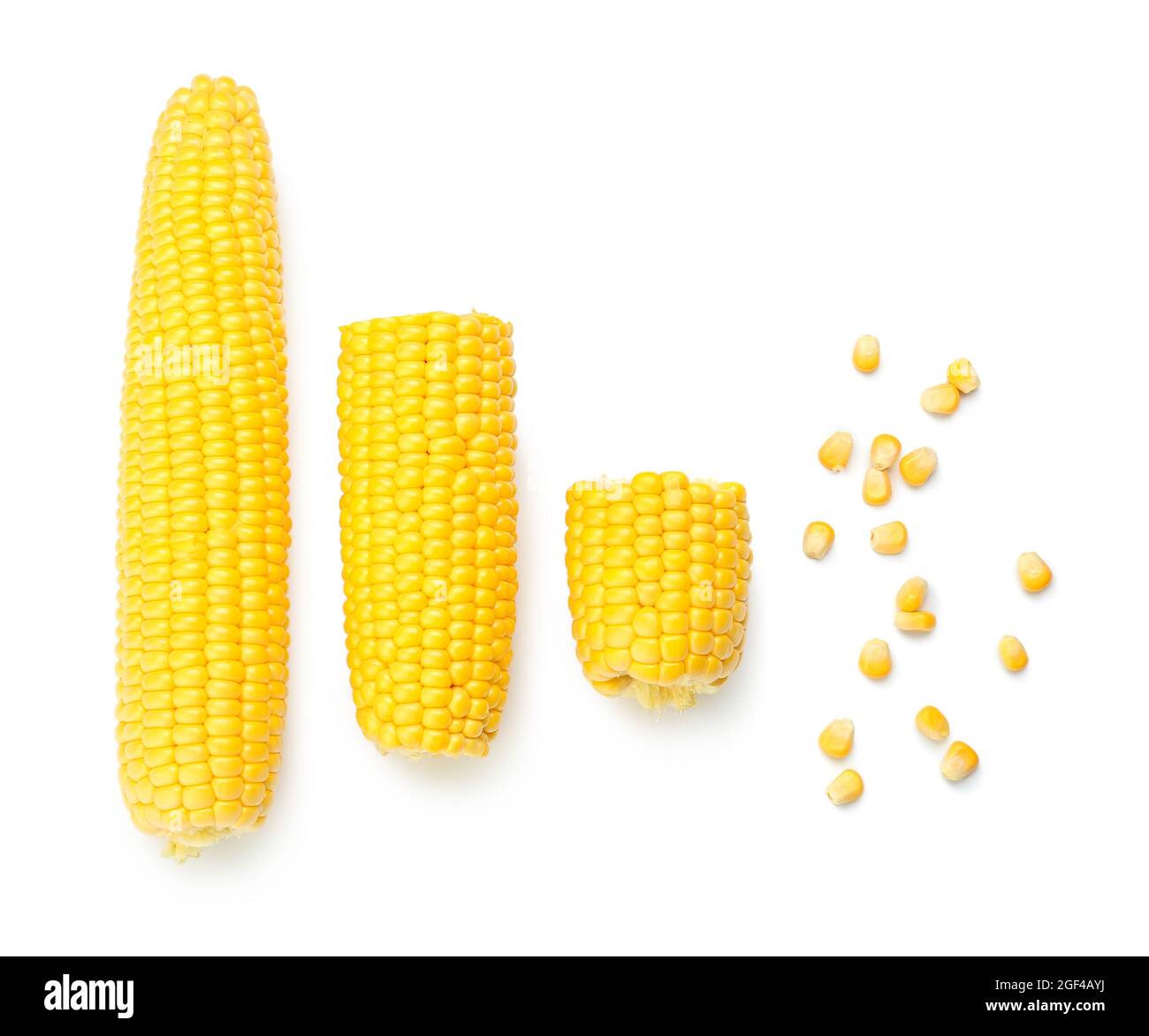 Fresh corn cobs and seeds on white background Stock Photo - Alamy