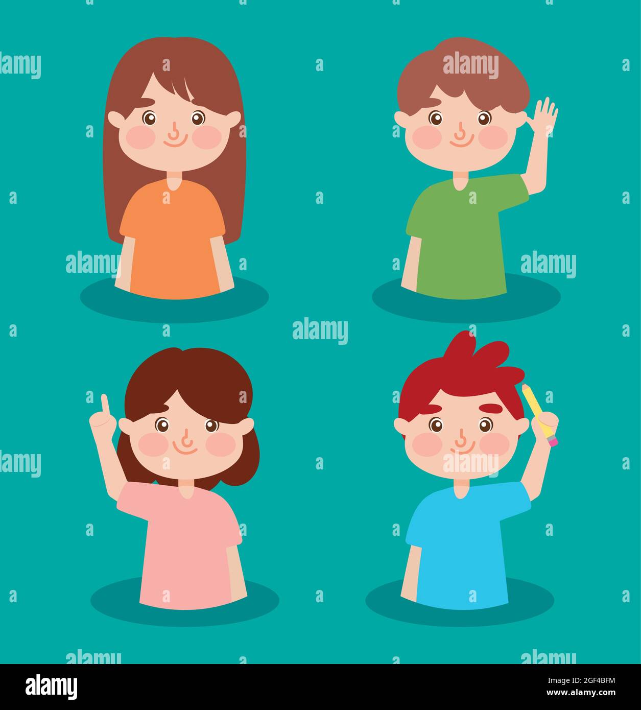 cartoon kids icon set design Stock Vector Image & Art - Alamy