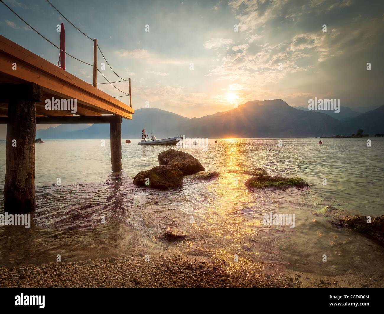 Italian Lake Sunset View Stock Photo - Alamy