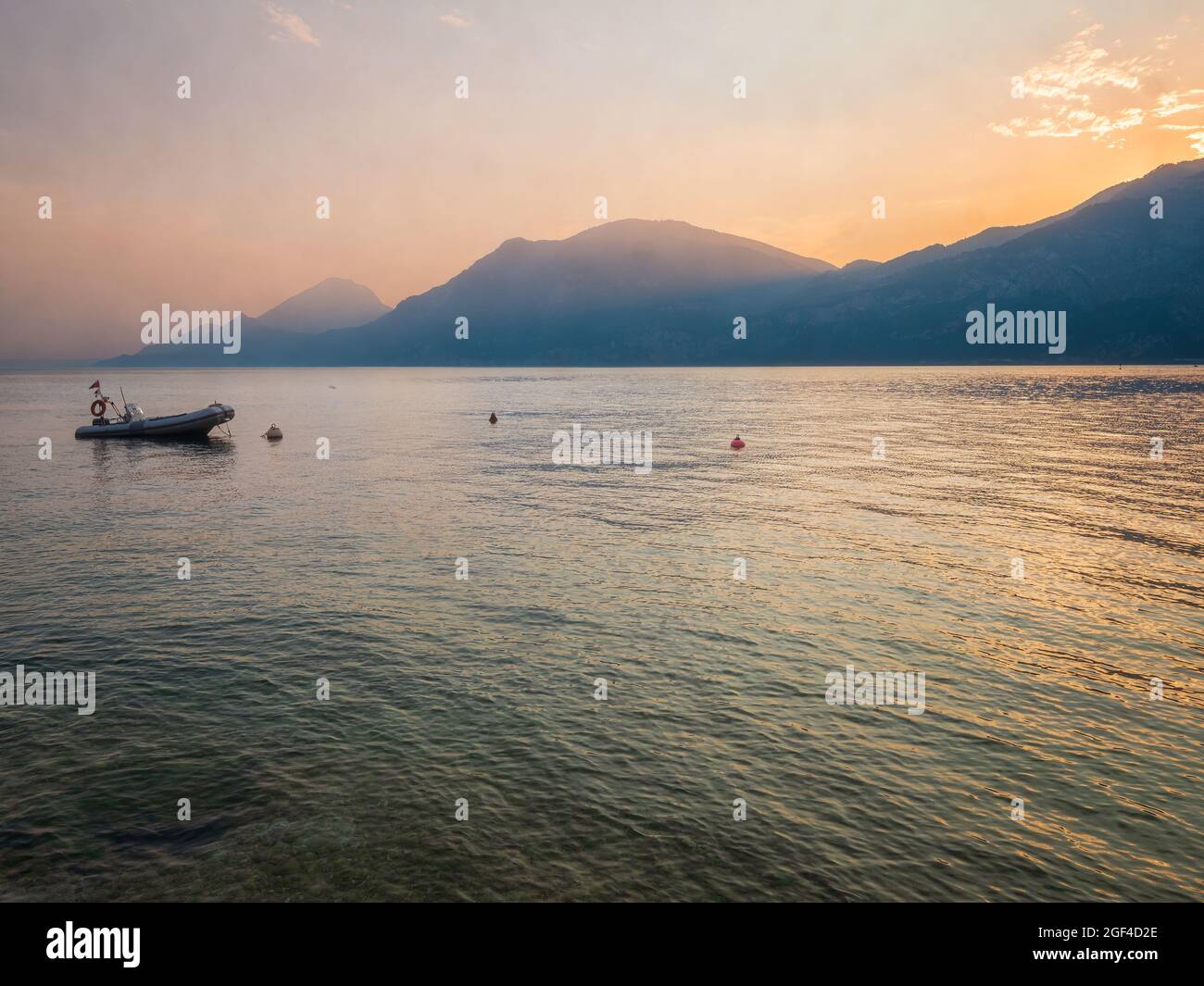 Italian Lake Sunset View Stock Photo - Alamy