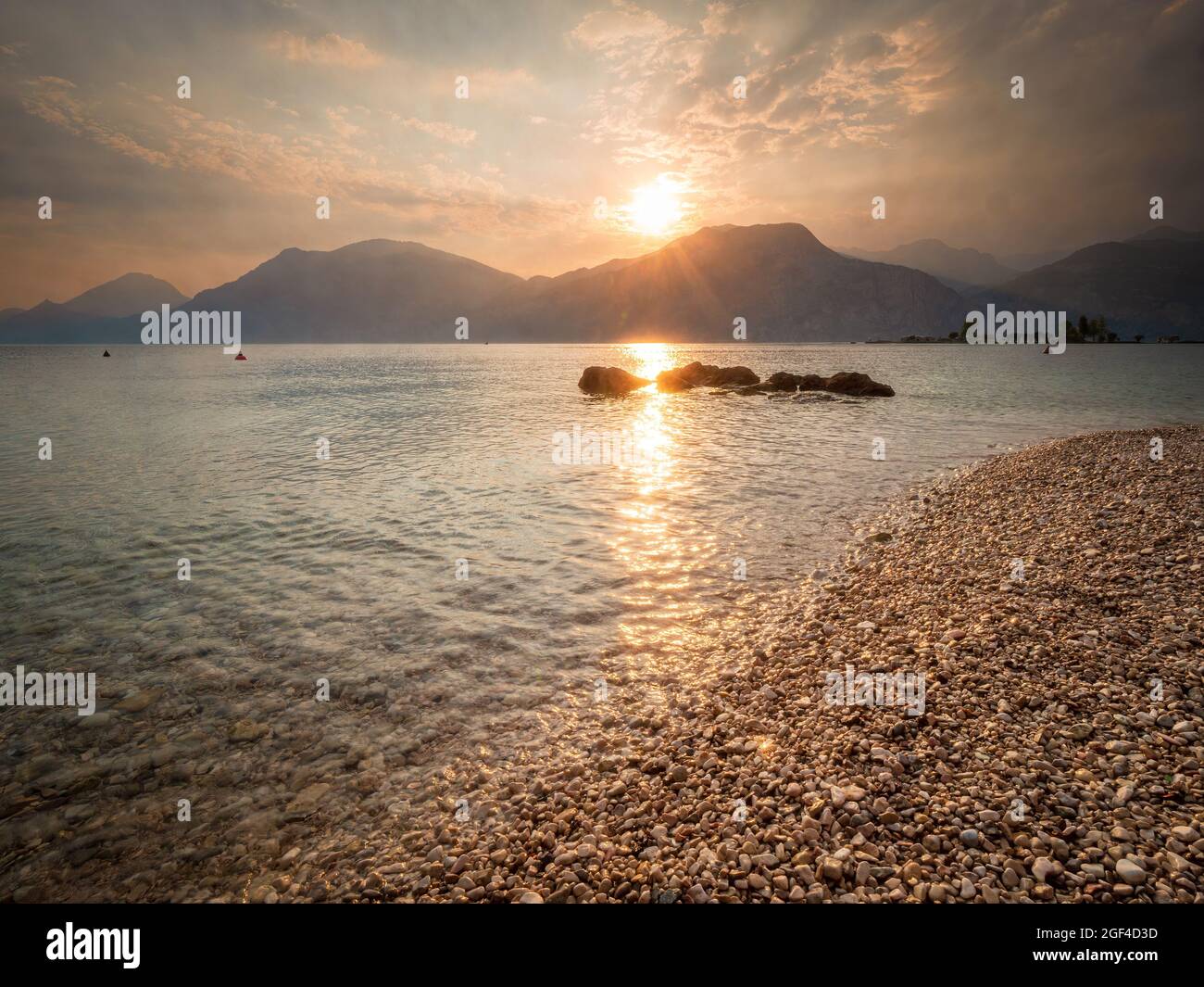 Italian Lake Sunset View Stock Photo - Alamy