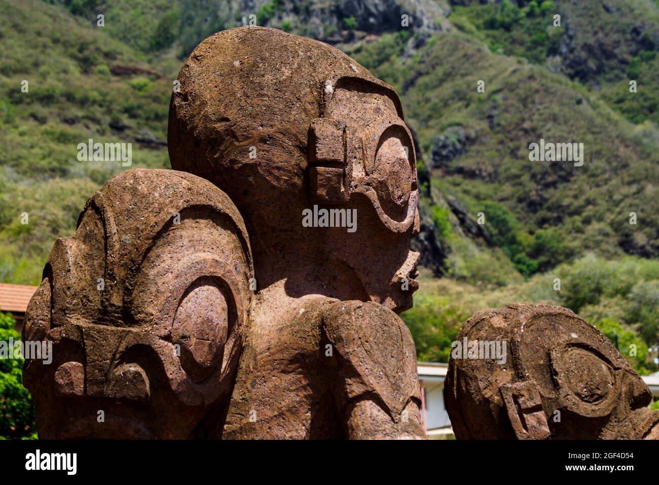 Tiki sculptural group. Taiohae Bay, Nuku Hiva, Marquesas Islands ...